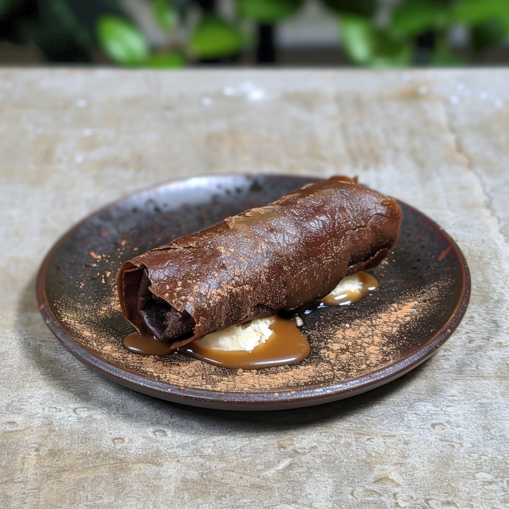 Frozen Salted Caramel and Chocolate Springrolls – George's Pudding and Pie
